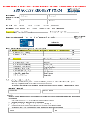 Fillable Online SBS ACCESS REQUEST FORM Fax Email Print - pdfFiller