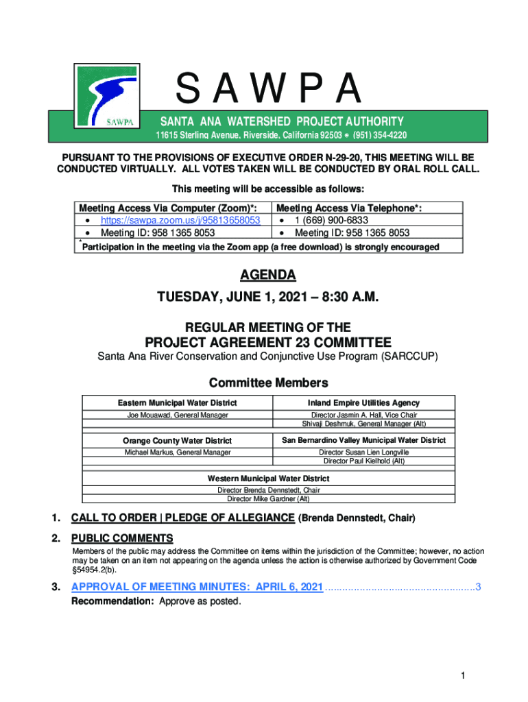 Fillable Online Contact Santa Ana Watershed Project Authority - SAWPA ...
