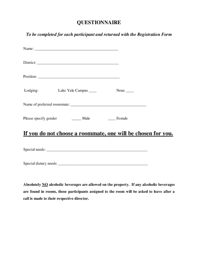 Fillable Online info fldoe Housing, Advising, and Camp Yale Form Fax Email Print - pdfFiller
