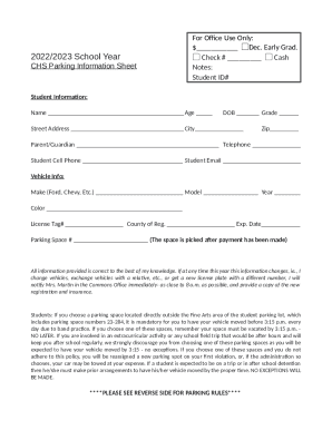 Fillable Online CHS Parking Rules and Application Fax Email Print ...