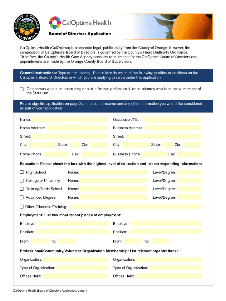 Fillable Online Recruitment Period Extended for the CalOptima Health ...