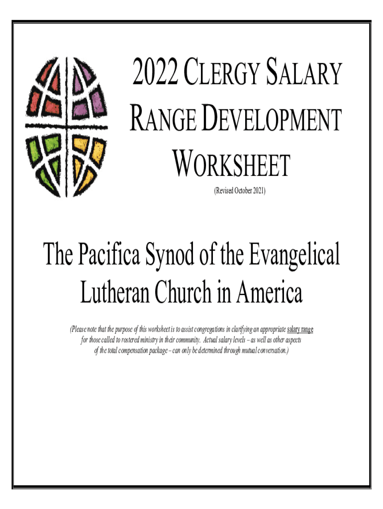 Fillable Online 2022 Clergy Salary Range Development Worksheet Fax ...