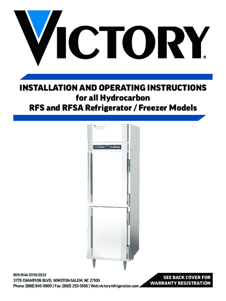 Fillable Online RFS and RFSA Refrigerator / Freezer Models Fax Email ...