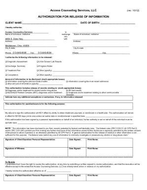 Fillable Online USE- Authorization for Release of Info acs.doc Fax Email Print - pdfFiller