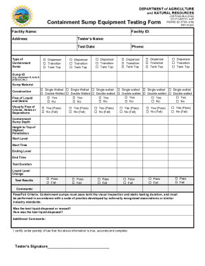 Fillable Online UST secondary containment sump annual inspection form ...