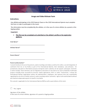 Fillable Online Image and Video Release Form Fax Email Print - pdfFiller