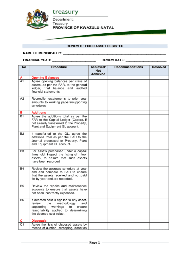Fillable Online Enter opening balances for fixed assets Fax Email Print ...