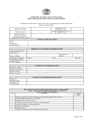 Fillable Online Drug Registration Application Form Fax Email Print ...