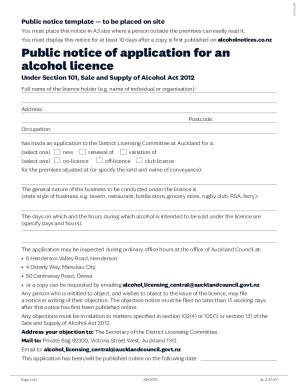 Fillable Online Public notice onsite template Fax Email Print - pdfFiller