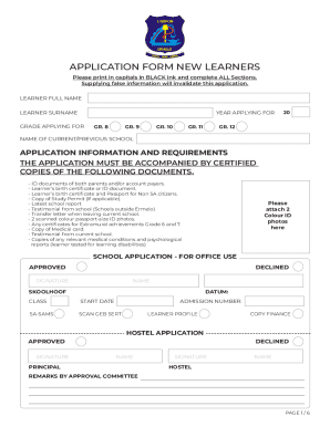 Fillable Online APPLICATION FORM NEW LEARNERS Fax Email Print - pdfFiller
