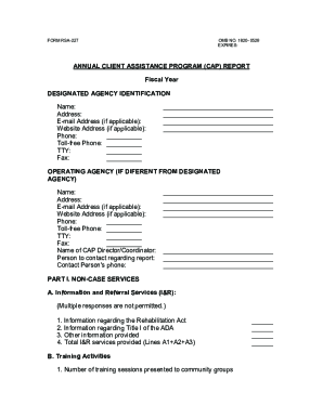 Fillable Online Annual Client Assistance Program (CAP) Report (Form ...