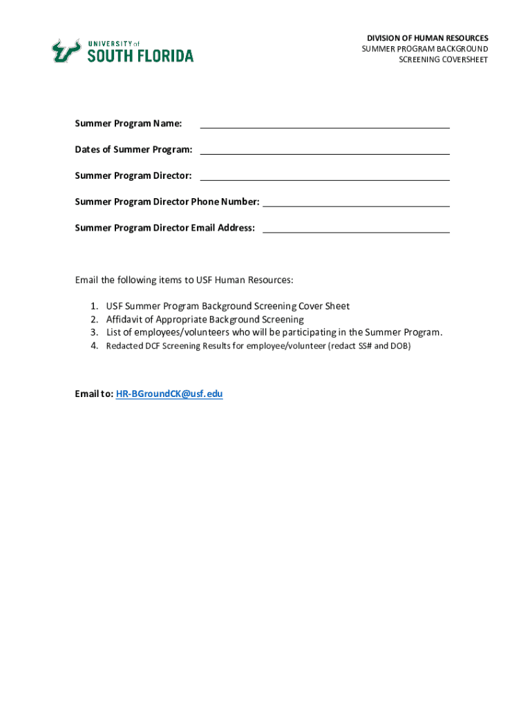 Fillable Online Specific to Level 2 Background Checks for Summer Camps ...