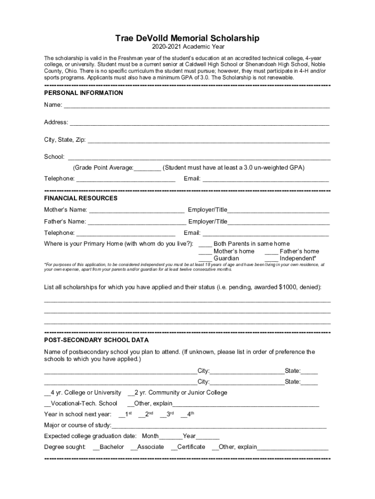 Fillable Online Obituary for Trae Thomas DeVolld - Chandler Funeral ...