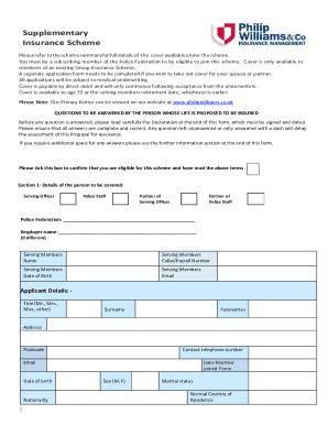 Fillable Online PW Supplementary UW Application Form - May 23.docx Fax ...