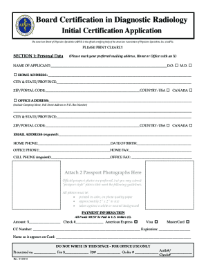 Fillable Online Diagnostic Radiology Certification Application Fax Email Print - pdfFiller
