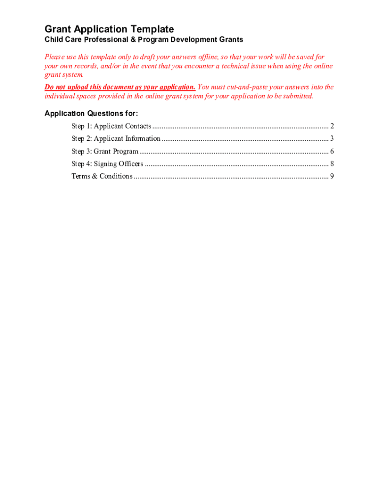 Fillable Online Daycare Provider Grant Writing Proposal Template ...