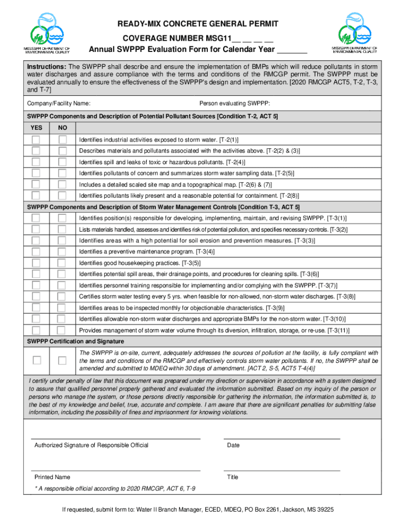 Fillable Online ready-mix concrete general permit forms package Fax ...