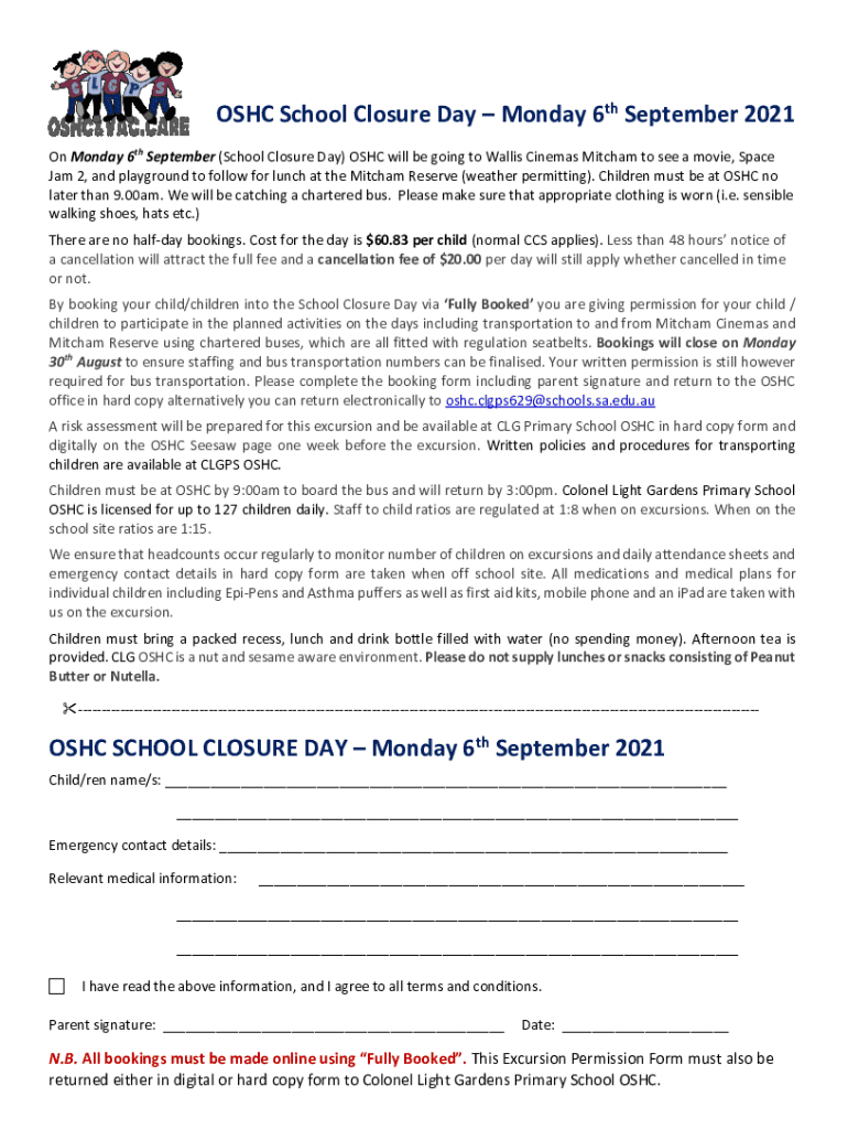 Fillable Online LIST: Closure status for CCISD, other area school ...