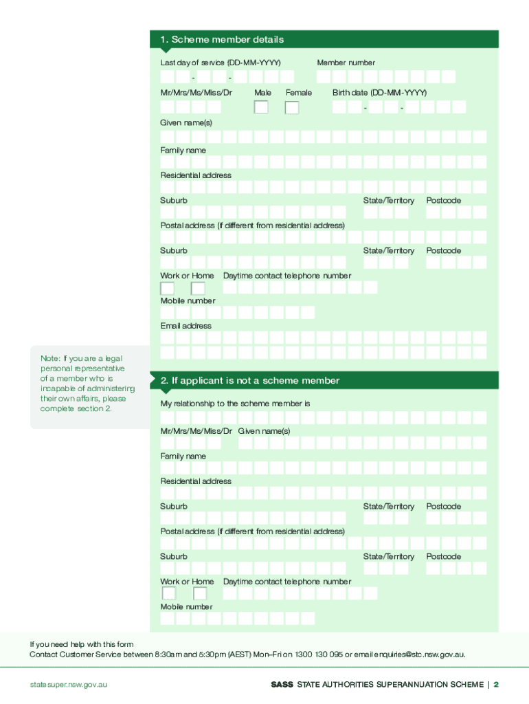 Fillable Online SASS FORM 405 APPLICATION FOR BENEFIT PAYMENT ... Fax ...