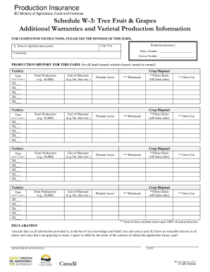 Fillable Online Production Insurance Schedule W-3 Fax Email Print ...