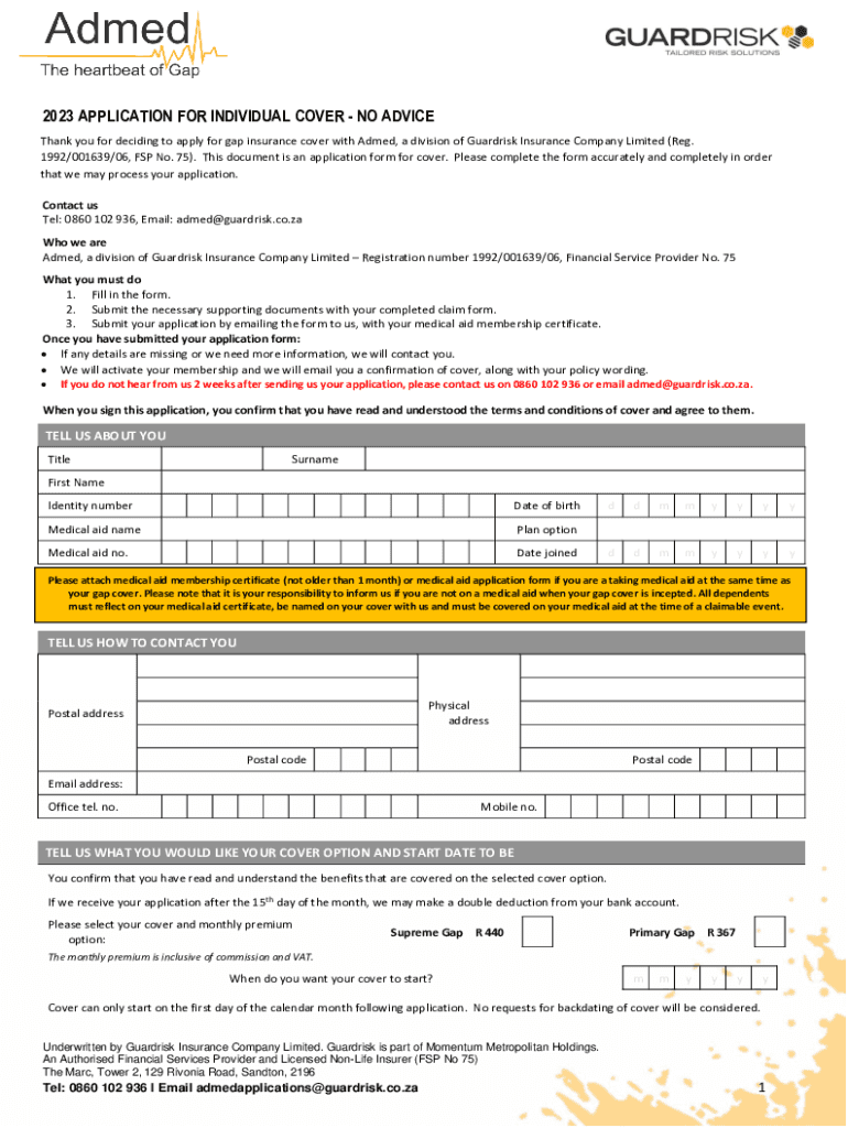Fillable Online Guardrisk Insurance - Fill Out and Sign Printable PDF ...
