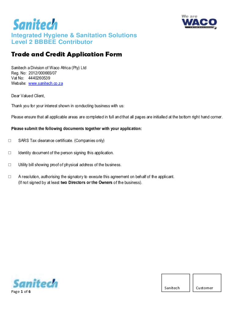 Fillable Online Trade and Credit Application Form Fax Email Print ...