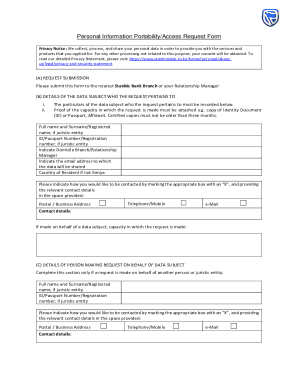 Fillable Online Personal Information Portability/Access Request Form Fax Email Print - pdfFiller