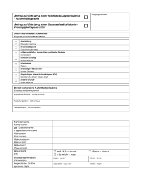 Fillable Online Daueraufenthaltskarte fr Familienangehrige ...