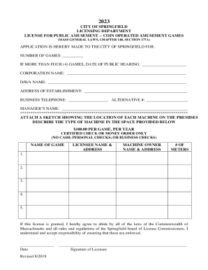 Fillable Online Automatic Amusement License Application Fax Email Print ...