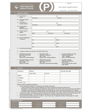 Fillable Online Car park application Fax Email Print - pdfFiller