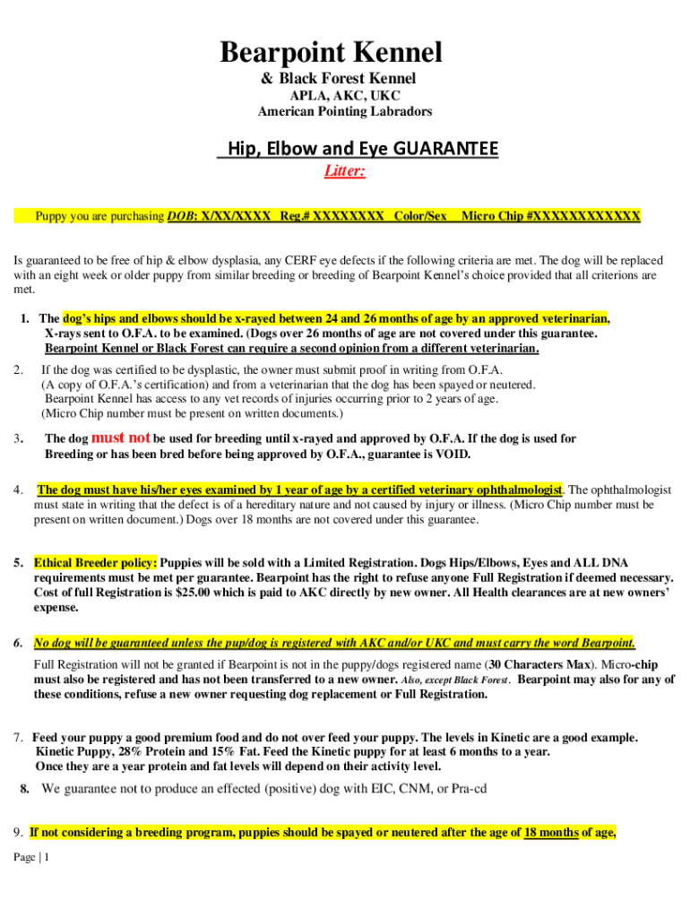 Fillable Online Dale and Brenda Merritt - Paw Print Genetics Fax Email ...