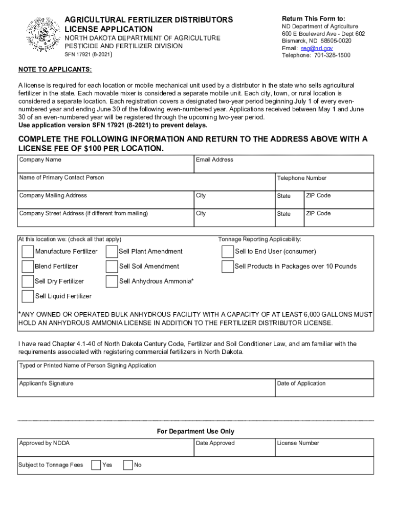 Fillable Online Application For Registration Of Fertilizer (SFN 2842 ...