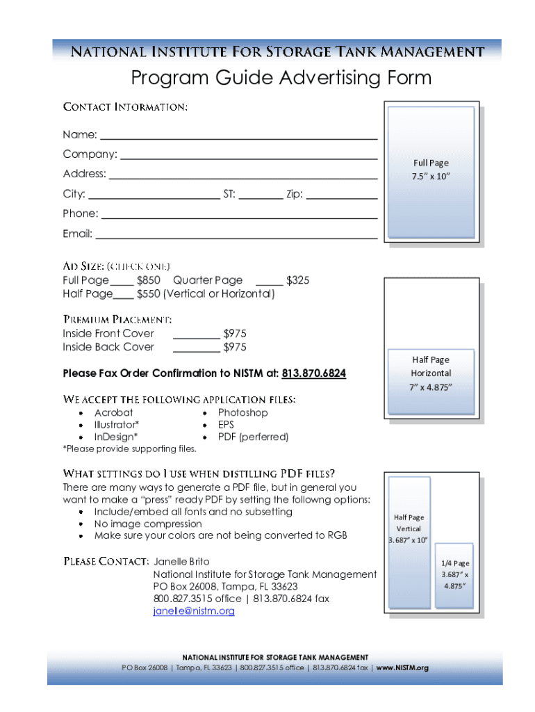 Fillable Online Program Guide Advertising Form Fax Email Print - pdfFiller