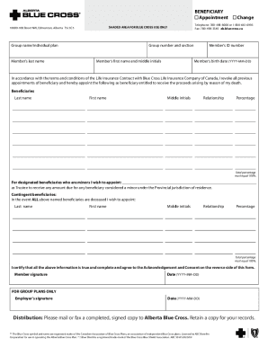 Fillable Online Beneficiary form. Beneficiary appointment and change Fax Email Print - pdfFiller