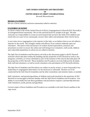 Fillable Online Sample Safe Church Policies -CRC Network Fax Email ...