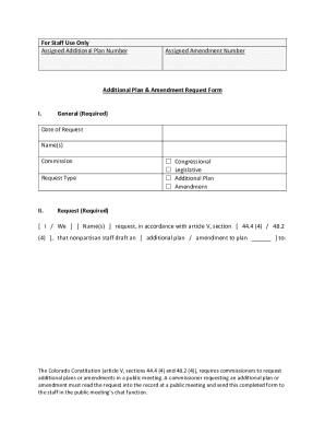 Fillable Online Additional Plan & Amendment Request Form Fax Email Print - pdfFiller