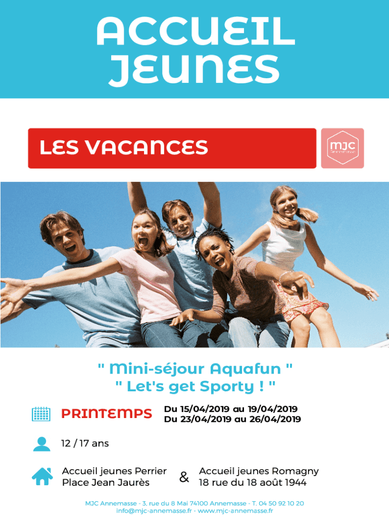 Remplissable En Ligne LES VACANCES Fax Email Imprimer - pdfFiller