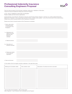 Fillable Online Professional Indemnity Insurance for Architects ...