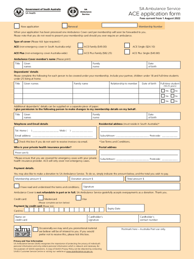 Fillable Online Ambulance Cover online application form Fax Email Print ...