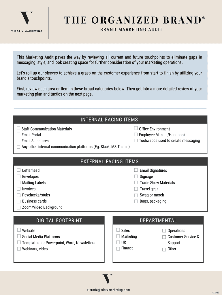 Fillable Online VV Audit Checklist Template Fax Email Print - pdfFiller