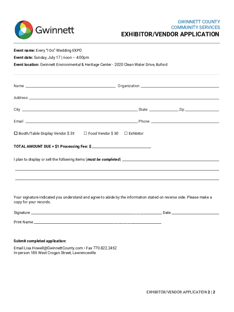 Fillable Online Gwinnett Environmental and Heritage Center to Host Bridal ... Fax Email Print ...