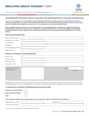 Fillable Online EMPLOYER GROUP CONSENT FORM Fax Email Print - pdfFiller