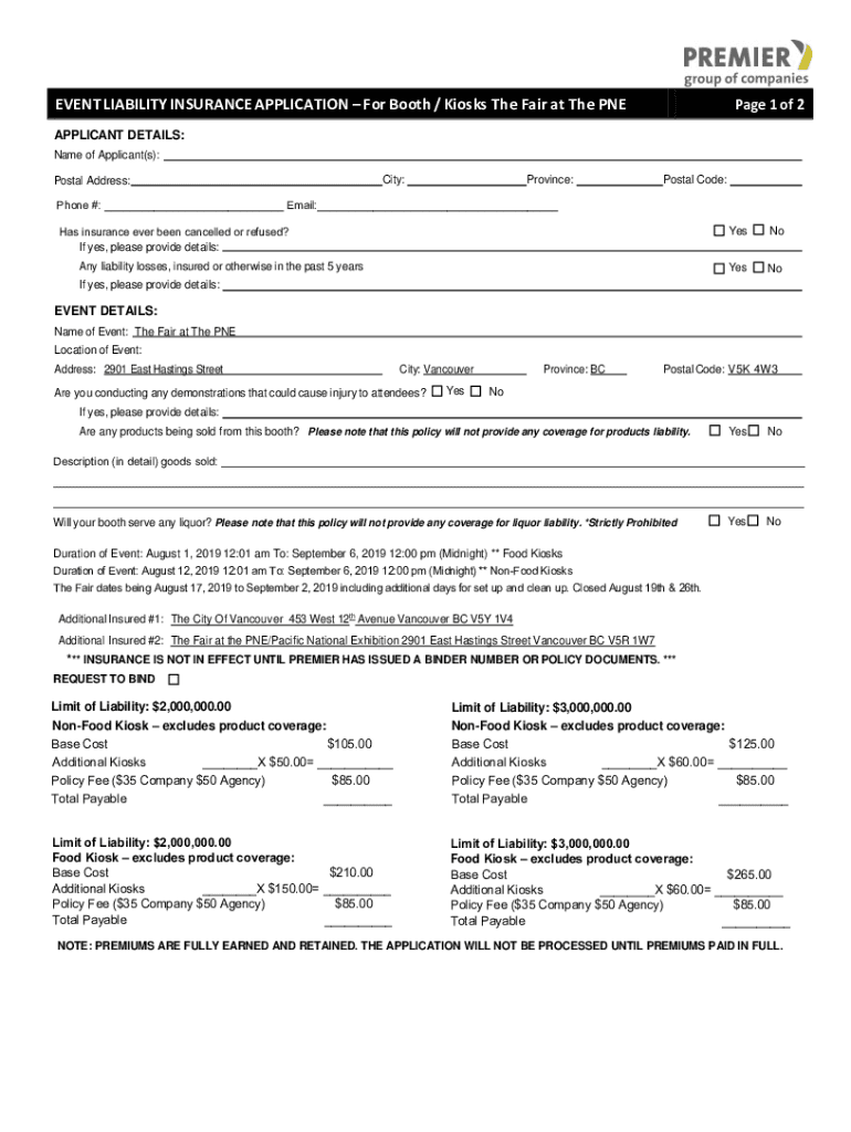 Fillable Online General Liability Quote Form Fax Email Print - pdfFiller