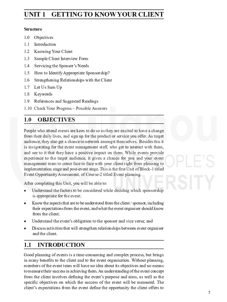 Fillable Online UNIT 1 GETTING TO KNOW YOUR CLIENT Fax Email Print ...