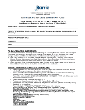 Fillable Online Engineering Records Submission Form Fax Email Print - pdfFiller