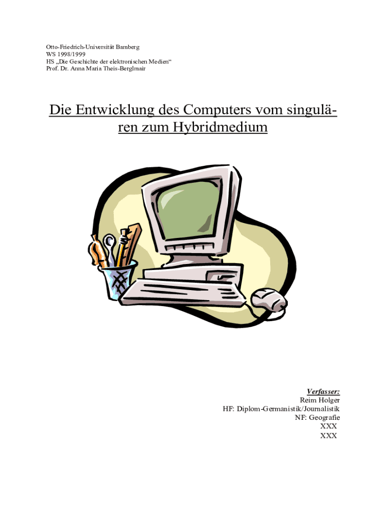 Fillable Online Die Entwicklung des Computers vom singul Fax Email ...