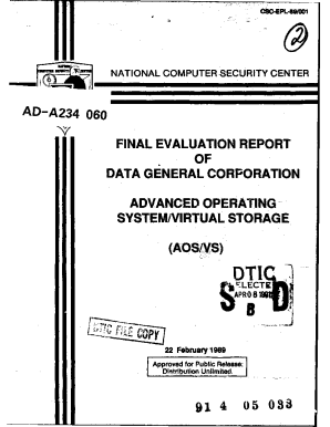 Fillable Online Data General Corporation Advanced Operating System ...