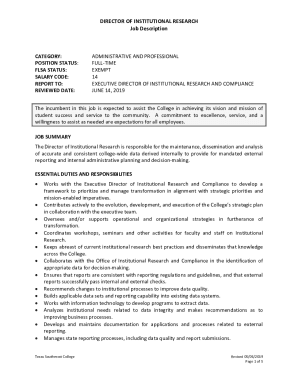 Fillable Online Director of Institutional Research job with Trinity College Fax Email Print ...