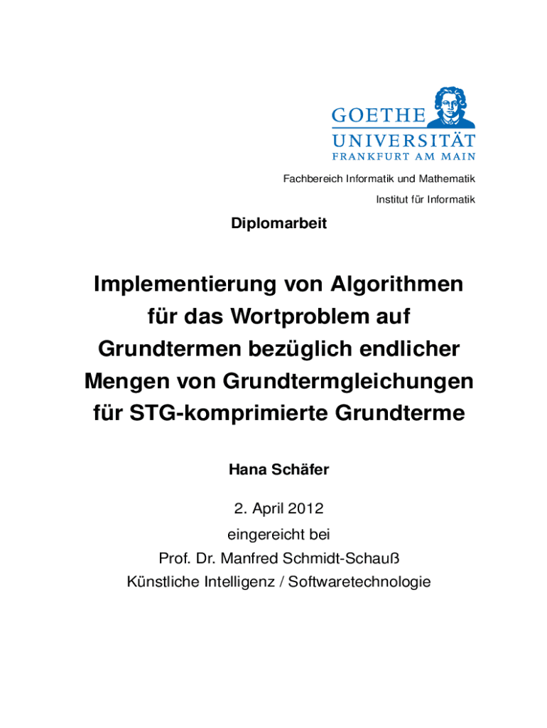 Ausfüllbar Online Implementierung Von Algorithmen Fr Das Wortproblem Auf Grundtermen Bezglich