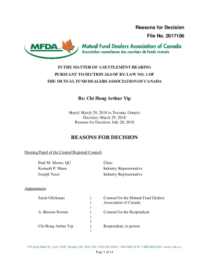 Fillable Online MFDA issues Notice of Settlement Hearing in respect ...